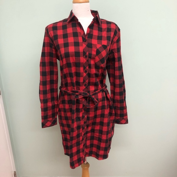 BC Clothing | Dresses | Bc Clothing Womens Plaid Dress Red And Black ...